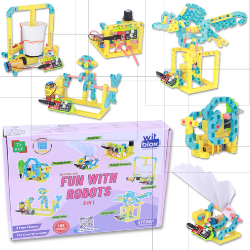WitBlox Fun With Robots Kit - 6 in 1 Project Set(185+ parts)
